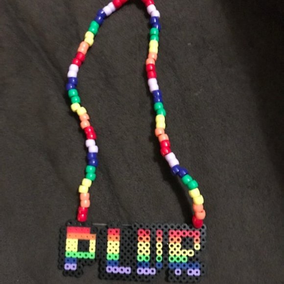 rave | Jewelry | Rave Plur Perler Bead Necklace | Poshmark